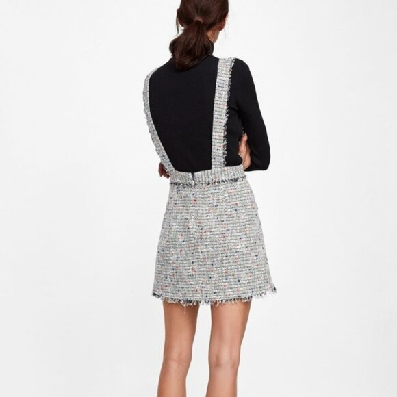 Zara | Skirts | Zara Mini Skirt With Tweed Suspenders | Poshmark